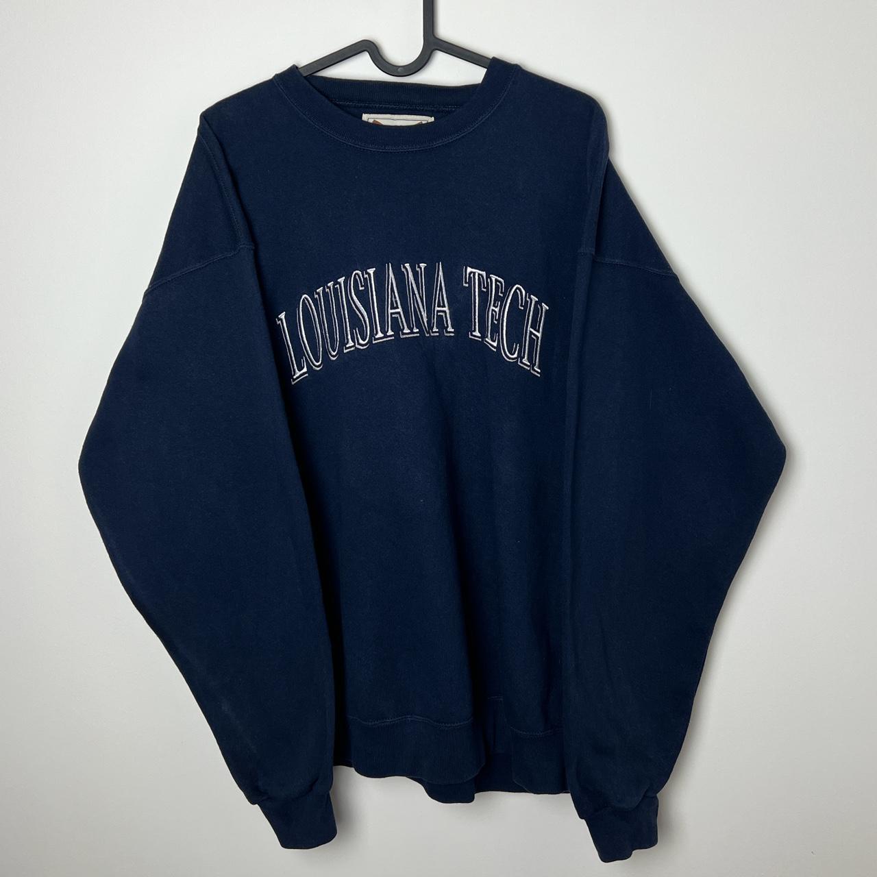 Louisiana Tech navy embroidered sweatshirt Oarsman... - Depop