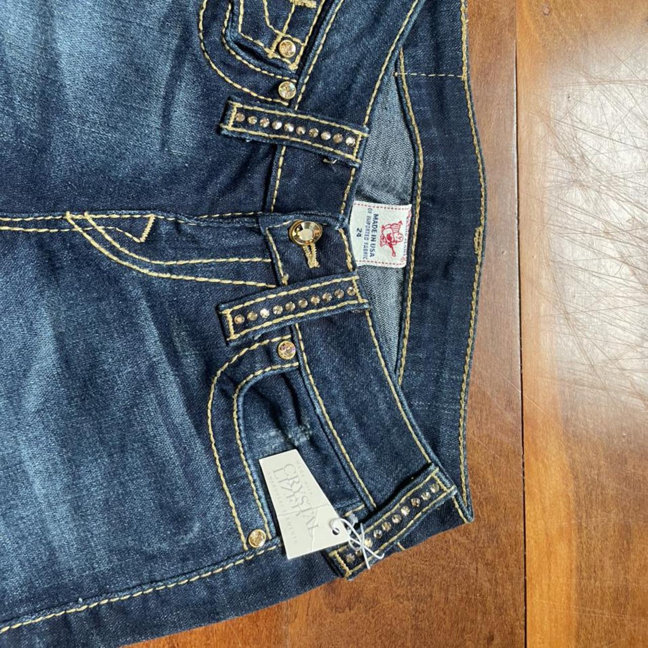 TRUE RELIGION JEANS w/ CRYSTALS Size 24 Perfect... | Depop
