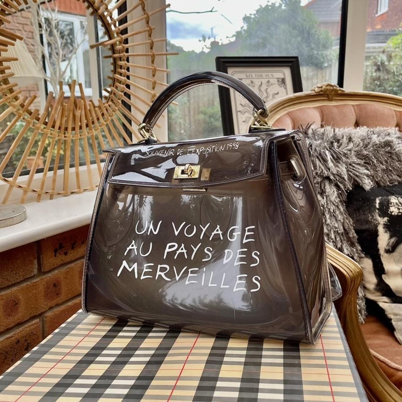 Women's Black and White Bag | Depop