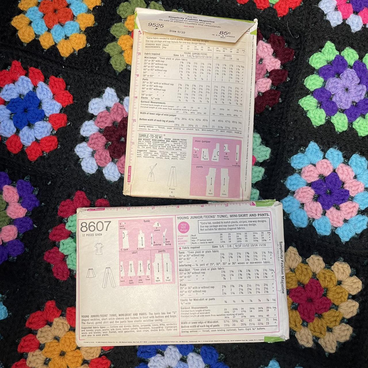 Vintage Simplicity Sewing Pattern Bundle 8607 (1969)... - Depop