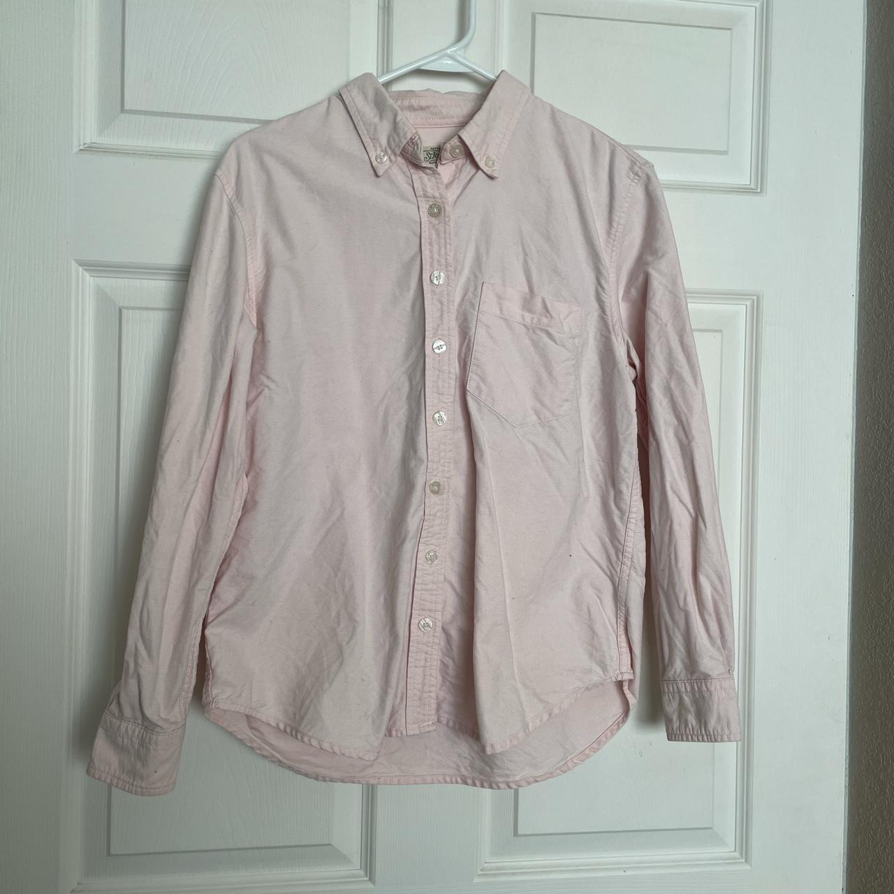 Light Baby Pink Button Up 100% Cotton -Medium-... - Depop