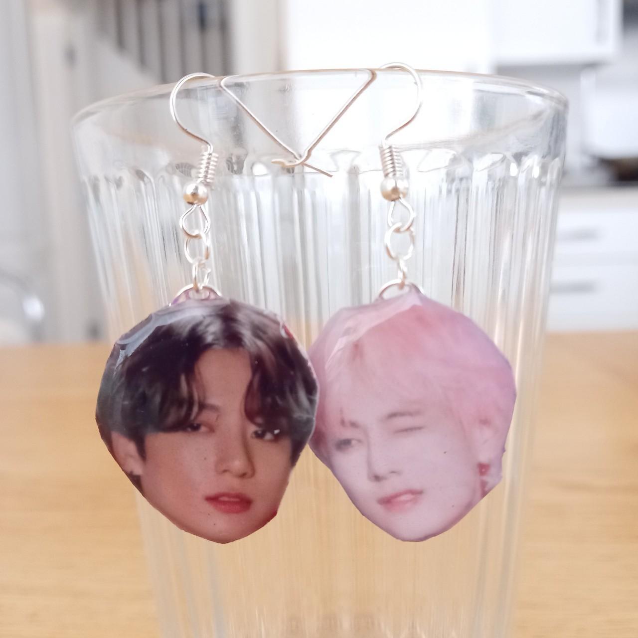 A pair of BTS V AND JK earrings, approximately 3... - Depop