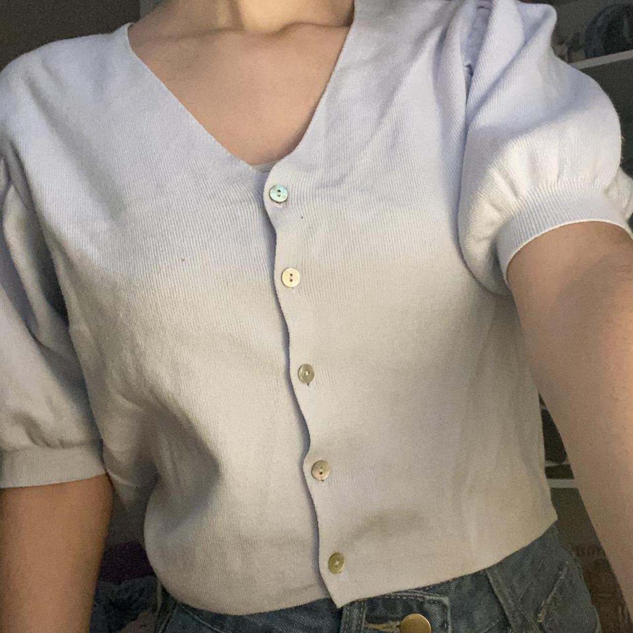 primark short lantern sleeve lilac cardigan cute... - Depop