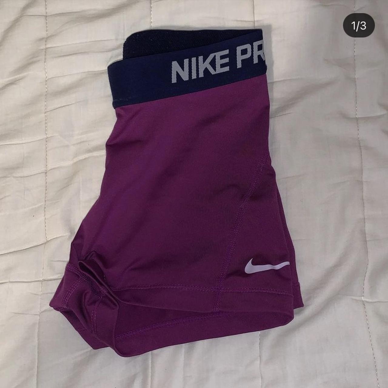Purple Nike pro shorts in perfect condition size XS... | Depop