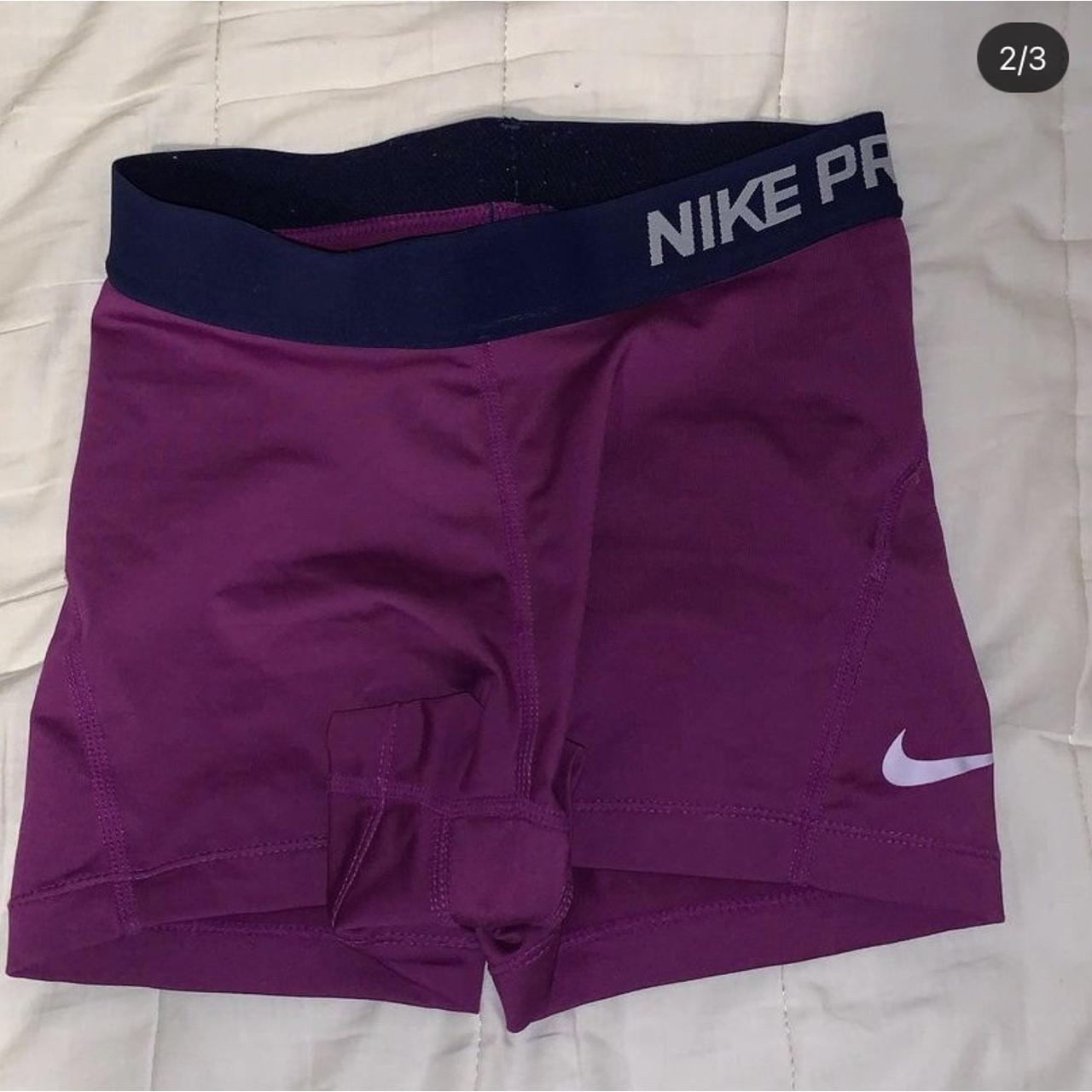 Purple Nike pro shorts in perfect condition size XS... | Depop