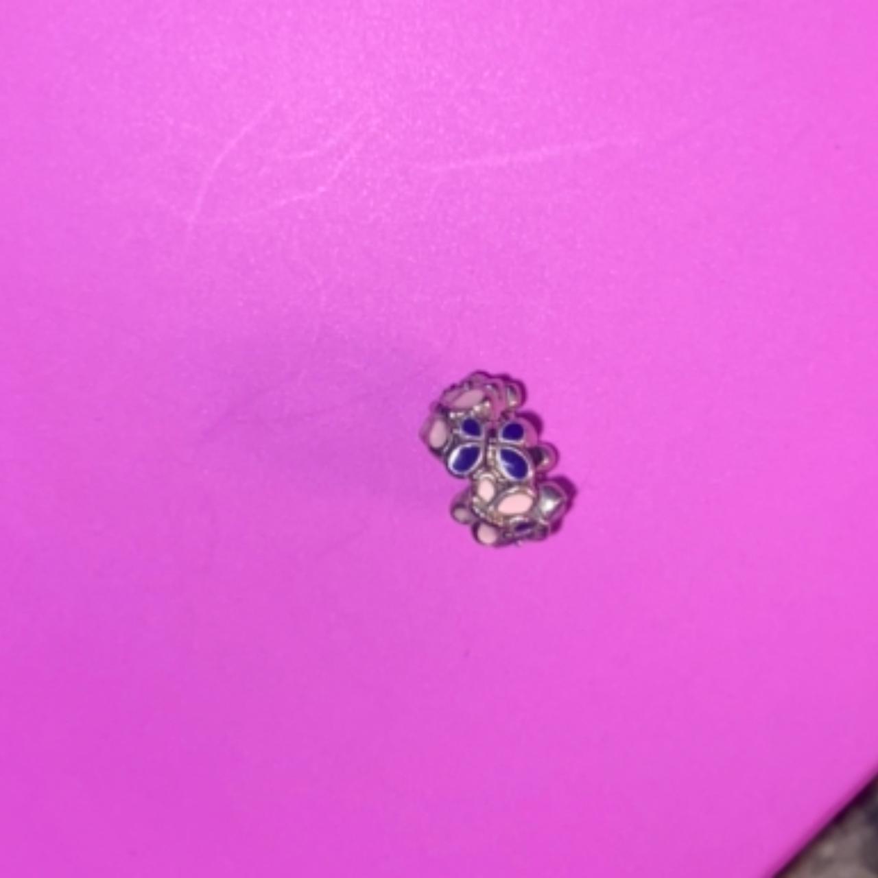 Pandora Charm x Pink and blue flower charm Great... - Depop