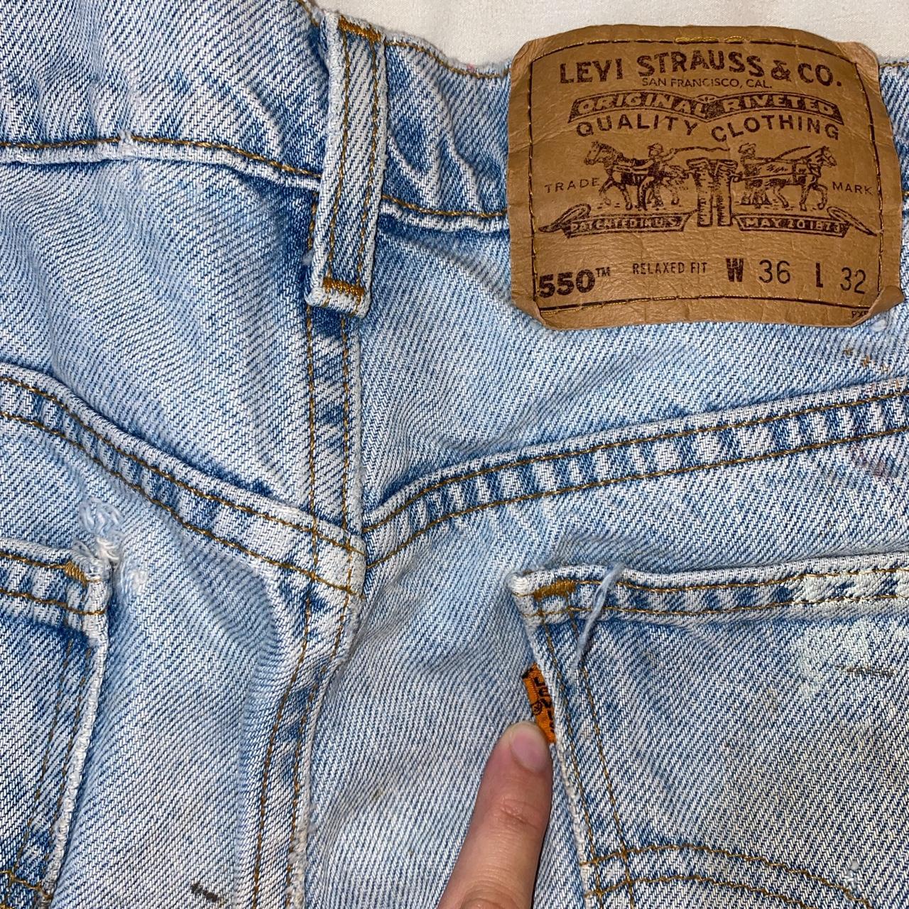 insane vintage paint stained orange tab 550... - Depop