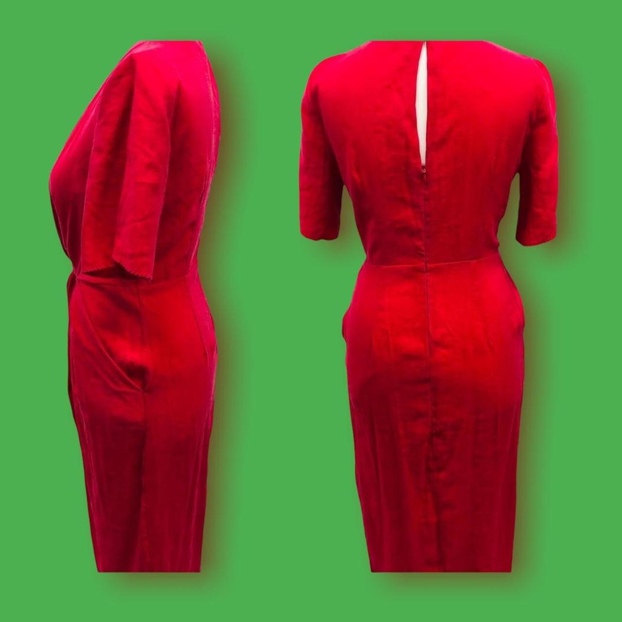Red Zara Midi Dress XS. Twist front style with a... - Depop