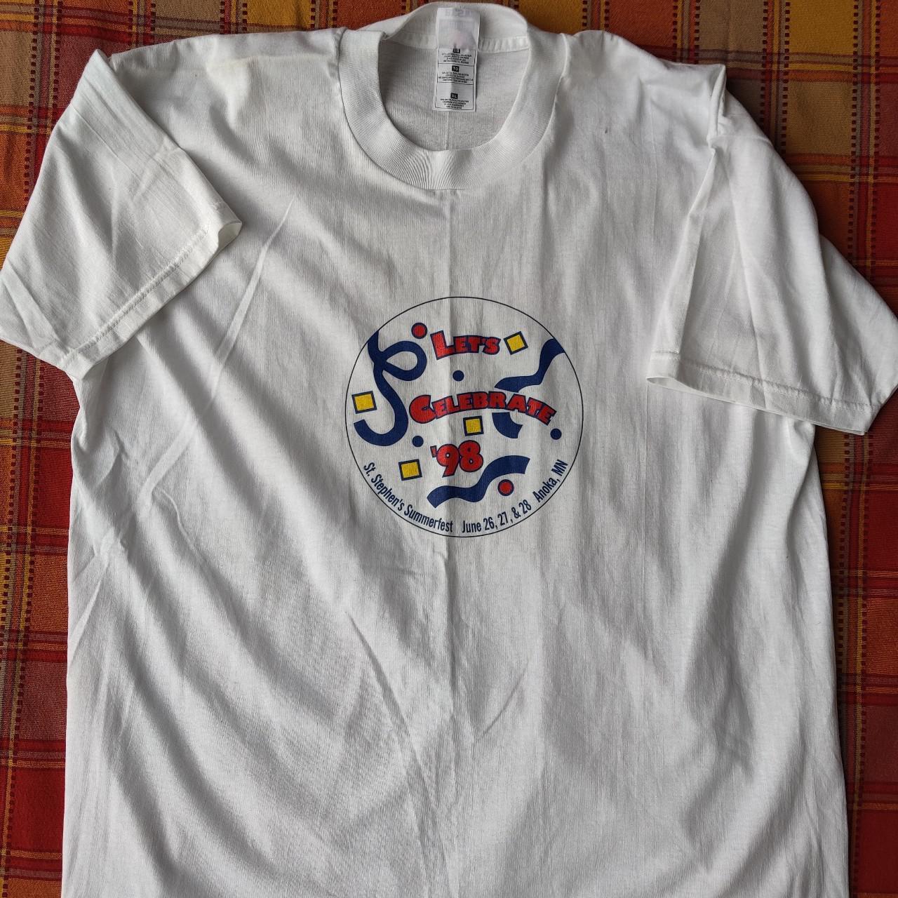 Vintage Let's Celebrate '98 T-Shirt 50/50 cotton... - Depop