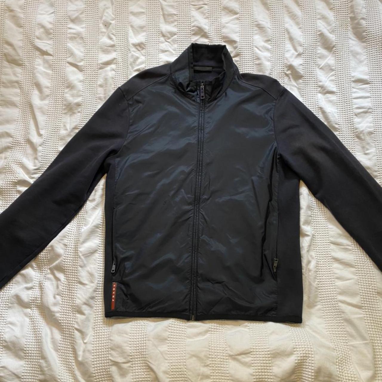 Prada nylon jacket size large. A 2 tone prada jacket... - Depop