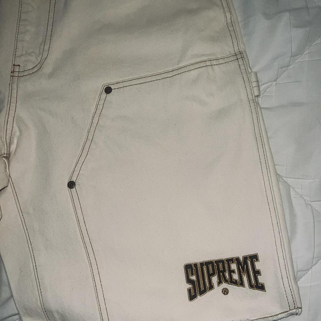 Supreme Cutoff Double Knee Denim Painter Shorts size 34 - Depop