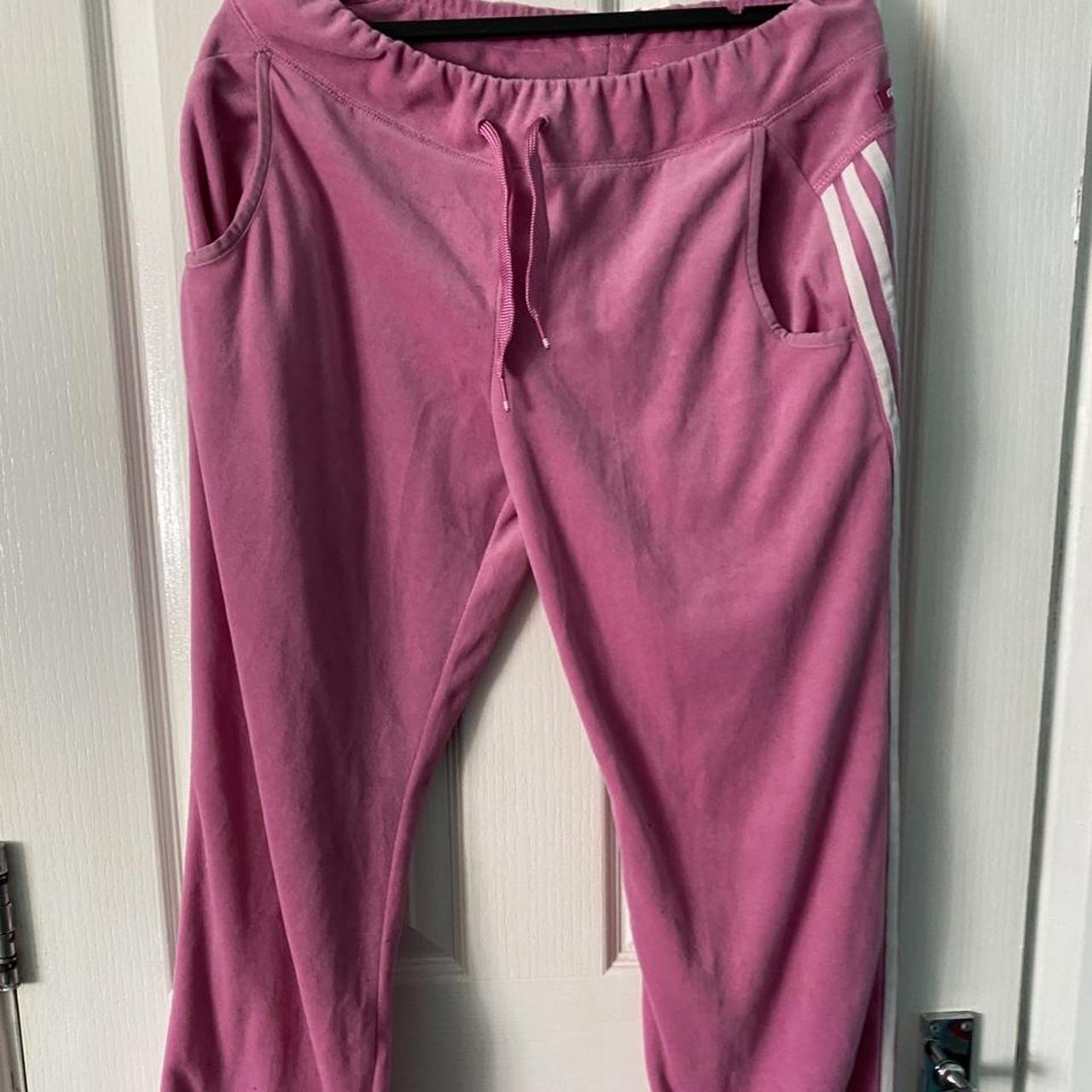 Pink Adidas My Stripes Tracksuit Bottom UK size... - Depop