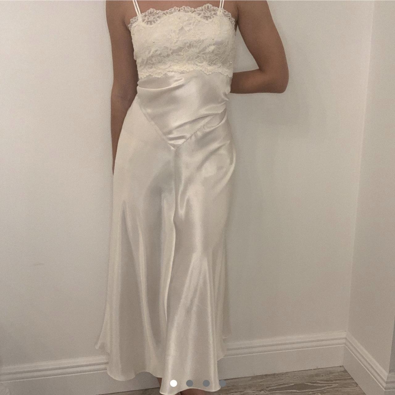 beautiful victoria’s secret white dress / gown with... - Depop