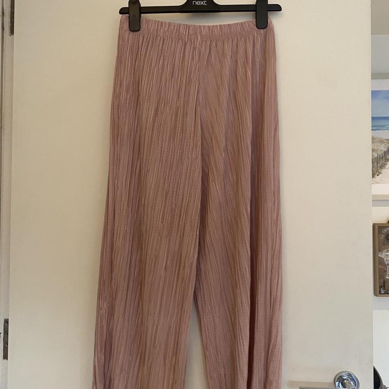 Pink primark ribbed slinky trousers!! These are... - Depop