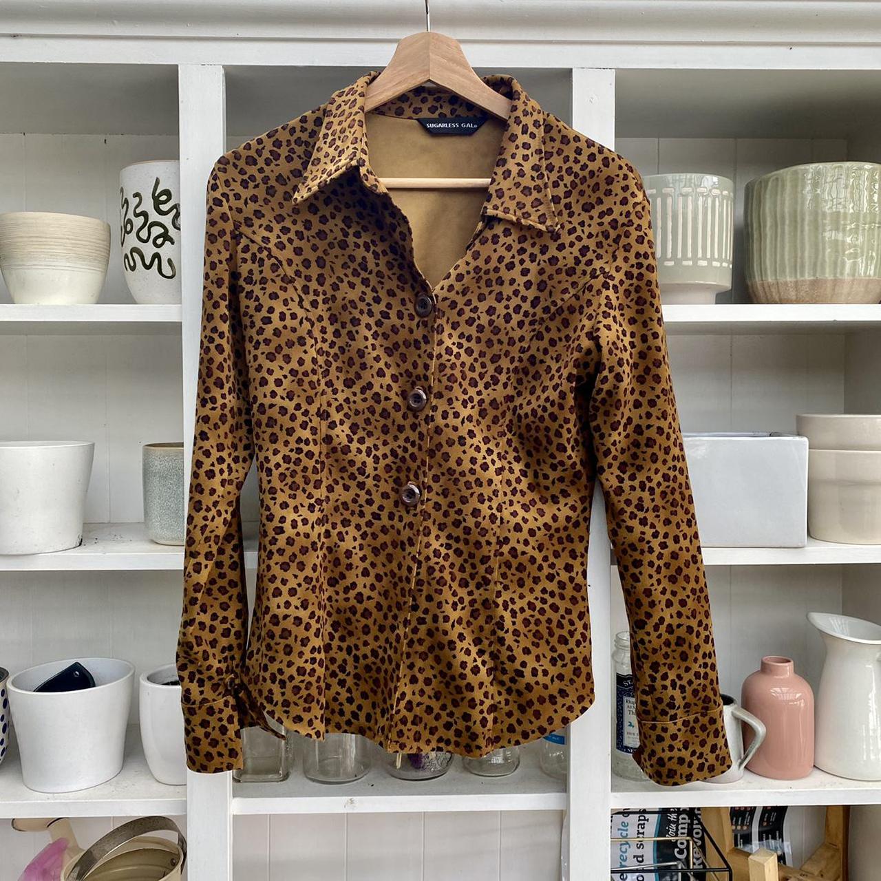 amazing leopard print button up shirt Best fit... - Depop