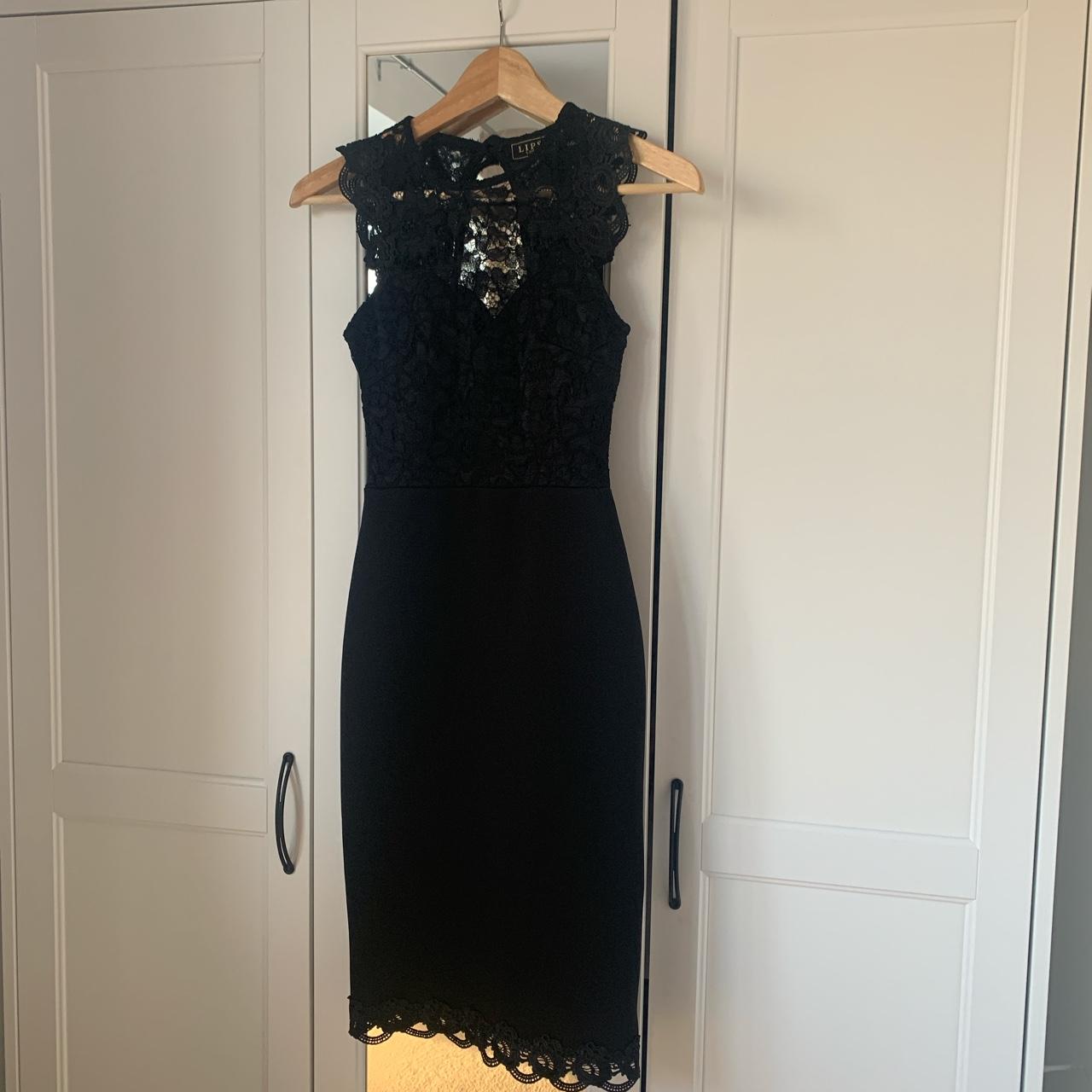 LIPSY black lace bodycon dress, worn once, perfect... - Depop