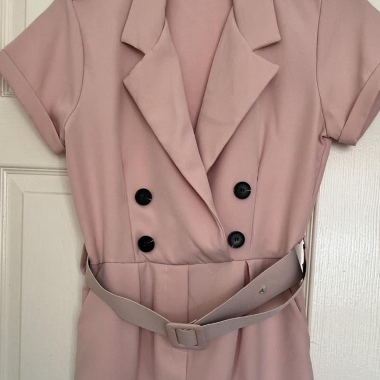 I saw it first pink utility playsuit, small hook... - Depop