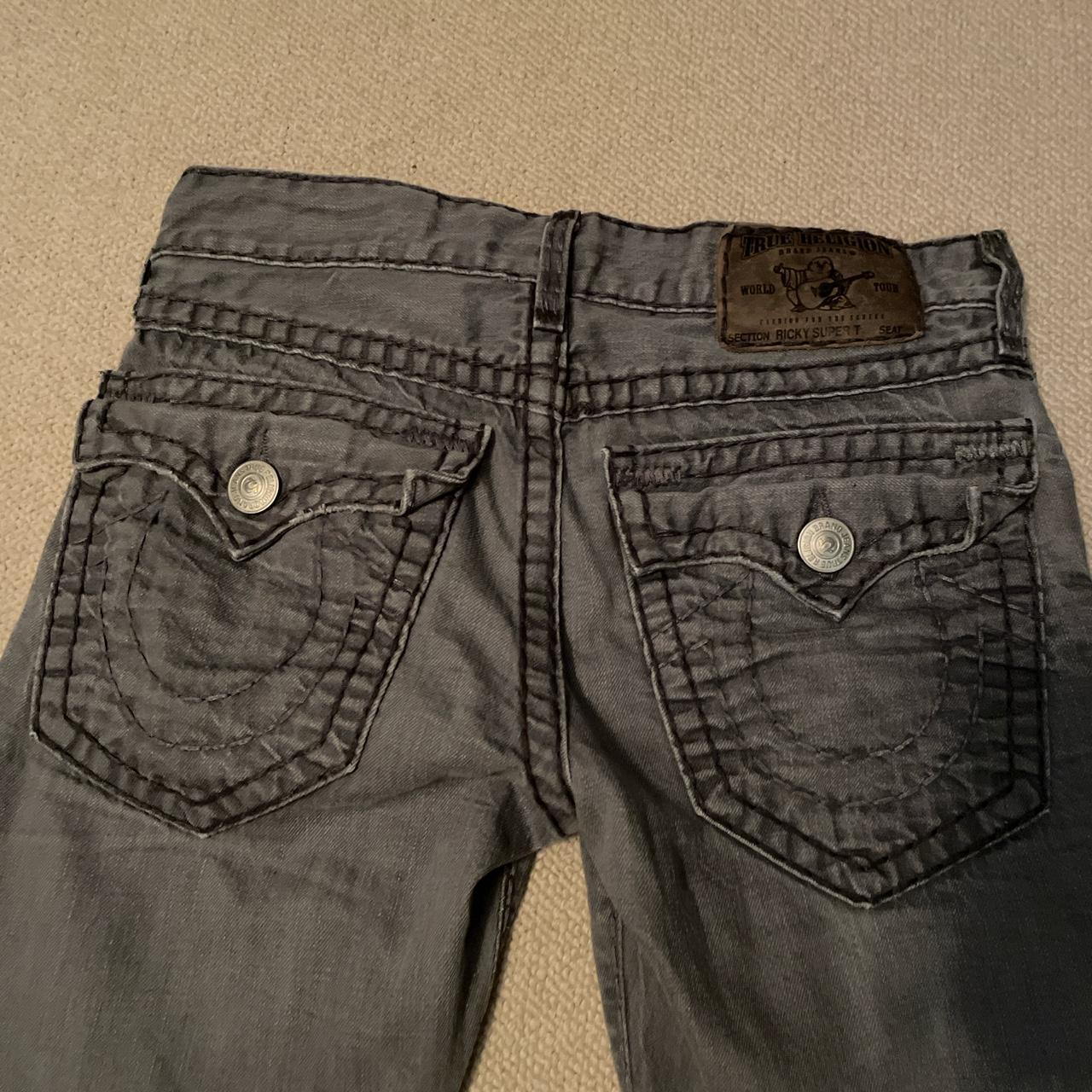 True Religion Gray Ricky Super T Denim size... - Depop