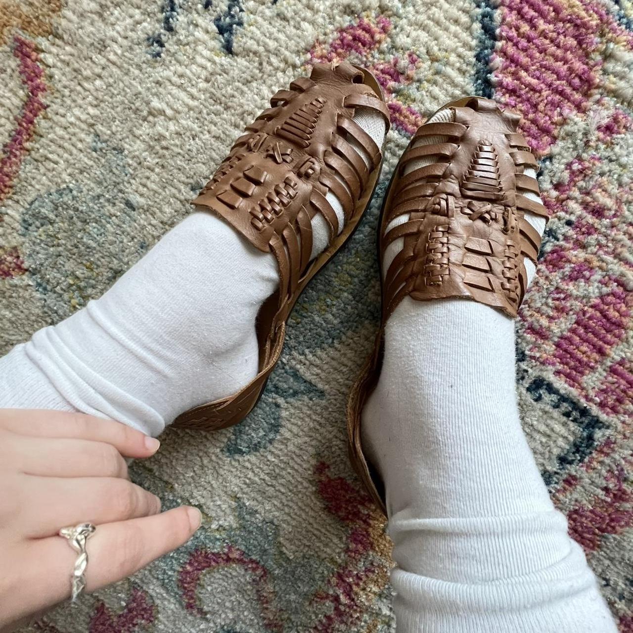 Ecote Women's Brown and Tan Sandals | Depop