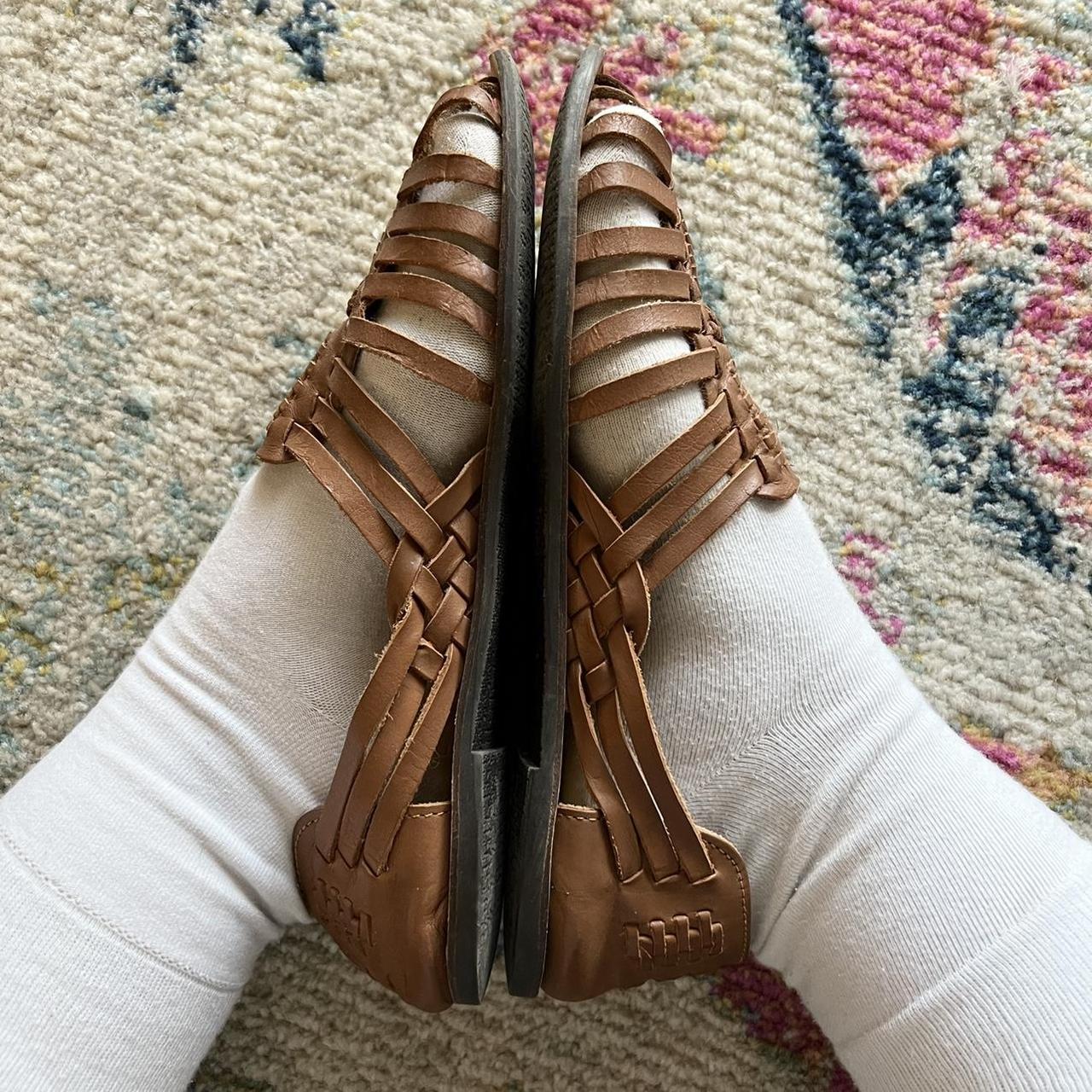 Ecote Women's Brown and Tan Sandals | Depop