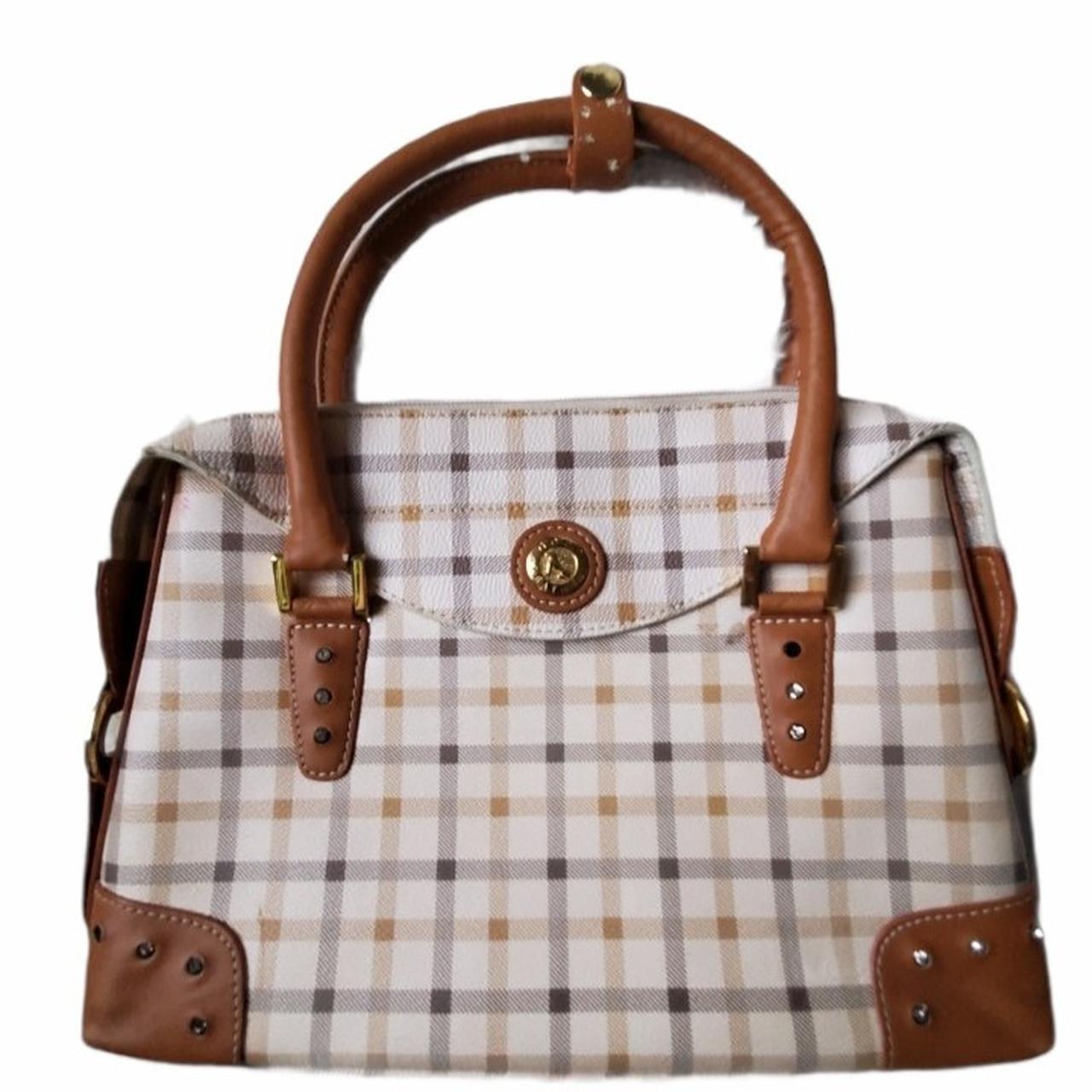 Checkered brown and grey purse. Originally Thrifted... | Depop