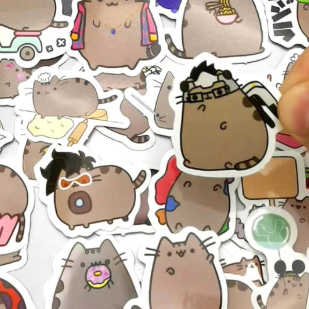 Pusheen x Overwatch Kawaii Cat Chibi Die-cut Sticker... | Depop