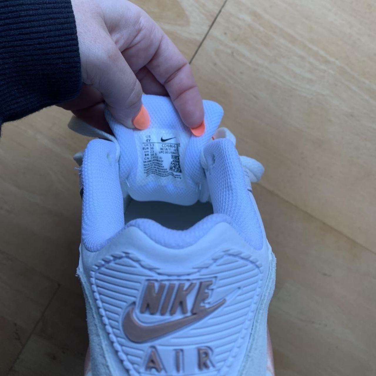 Nike AM90 LTR WHT/BRONZE Youth US 4 / approx Womens... - Depop