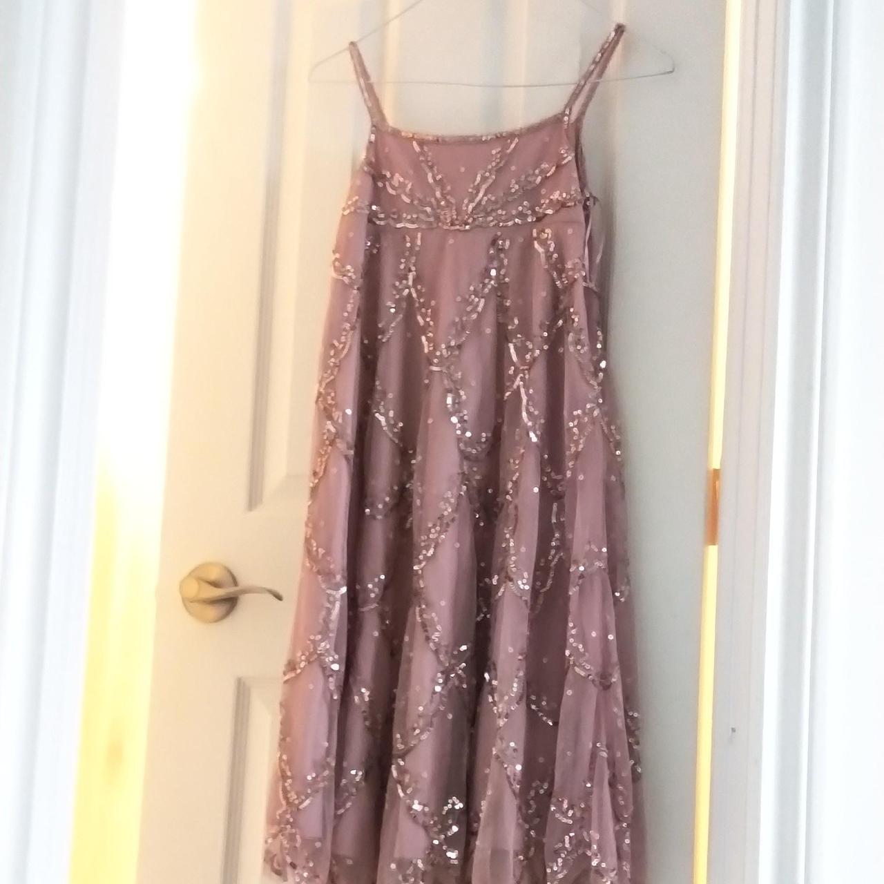 Vintage lace beaded pink cami dress.size... | Depop
