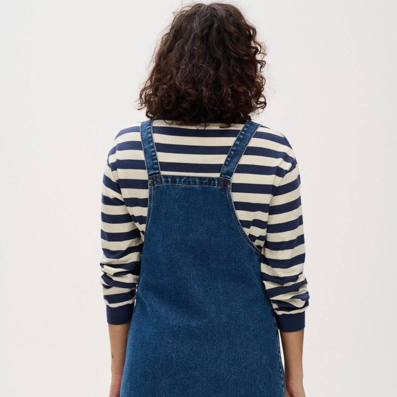 Mini Pini Dress: ORGANIC DENIM - Mid Wash Blue -... - Depop