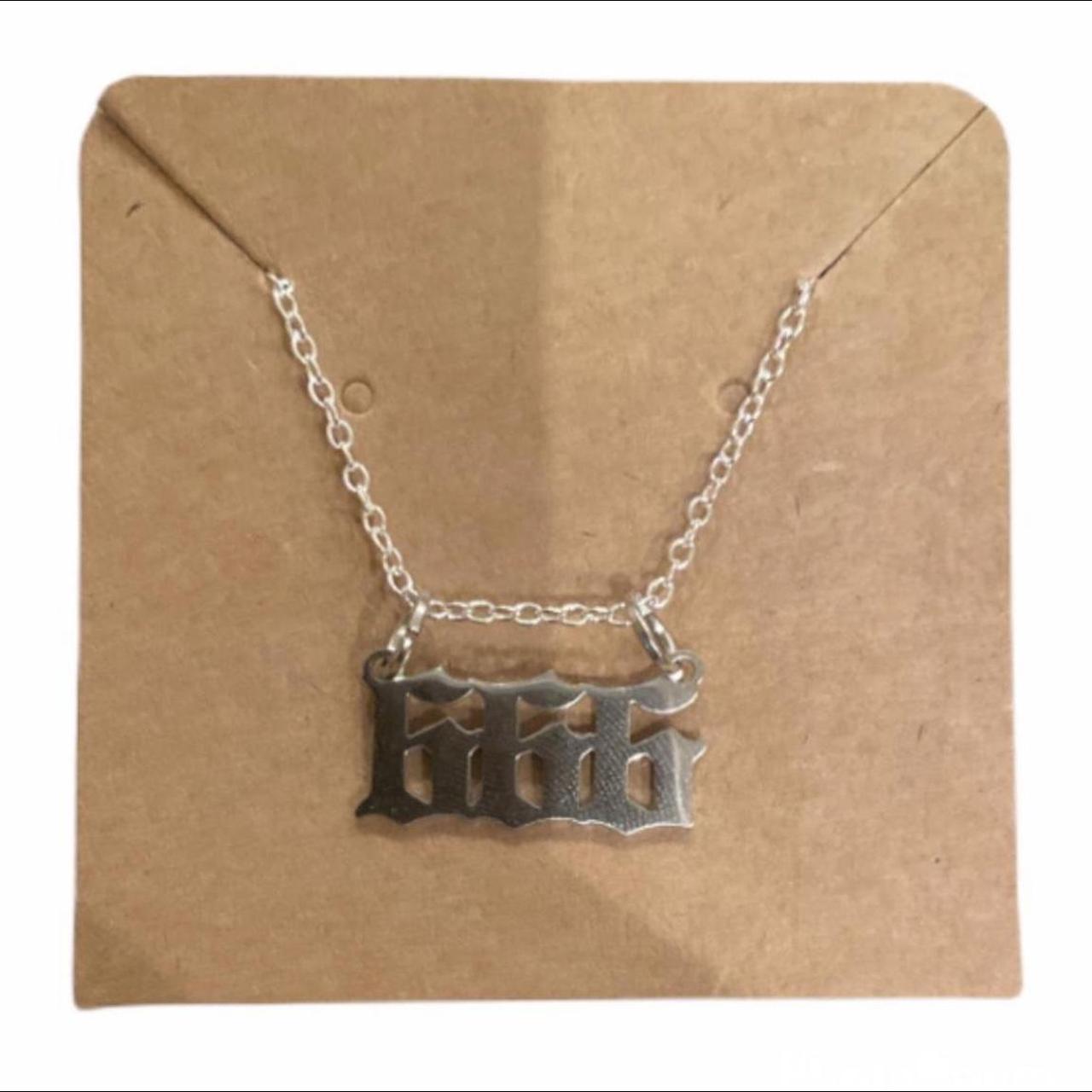 666 Necklace Handmade with a tarnish free chain,... - Depop