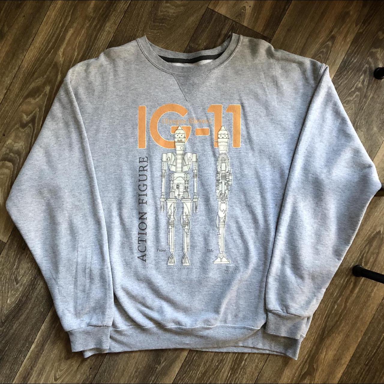 IG-11 action figure schematics grey crewneck... - Depop