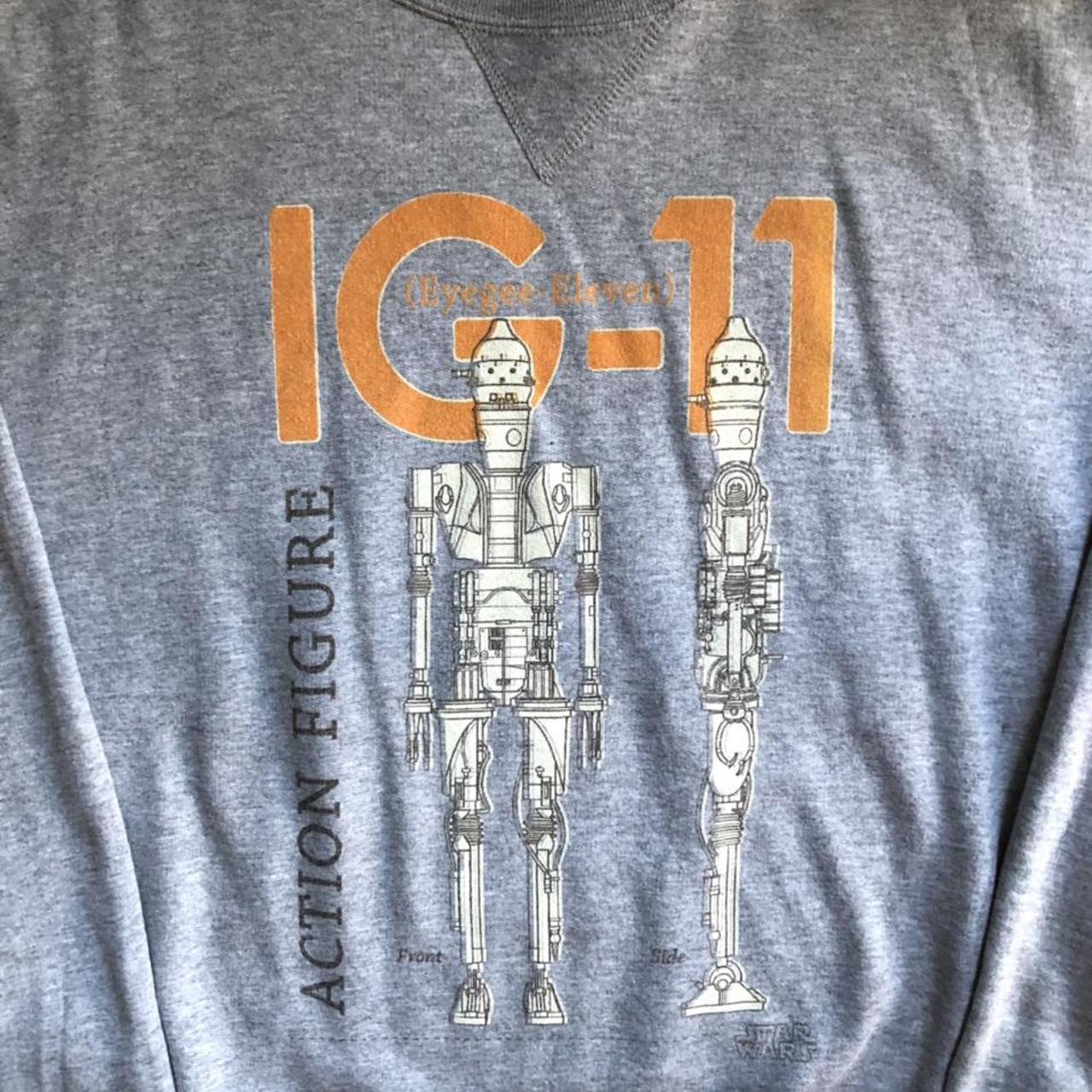 IG-11 action figure schematics grey crewneck... - Depop