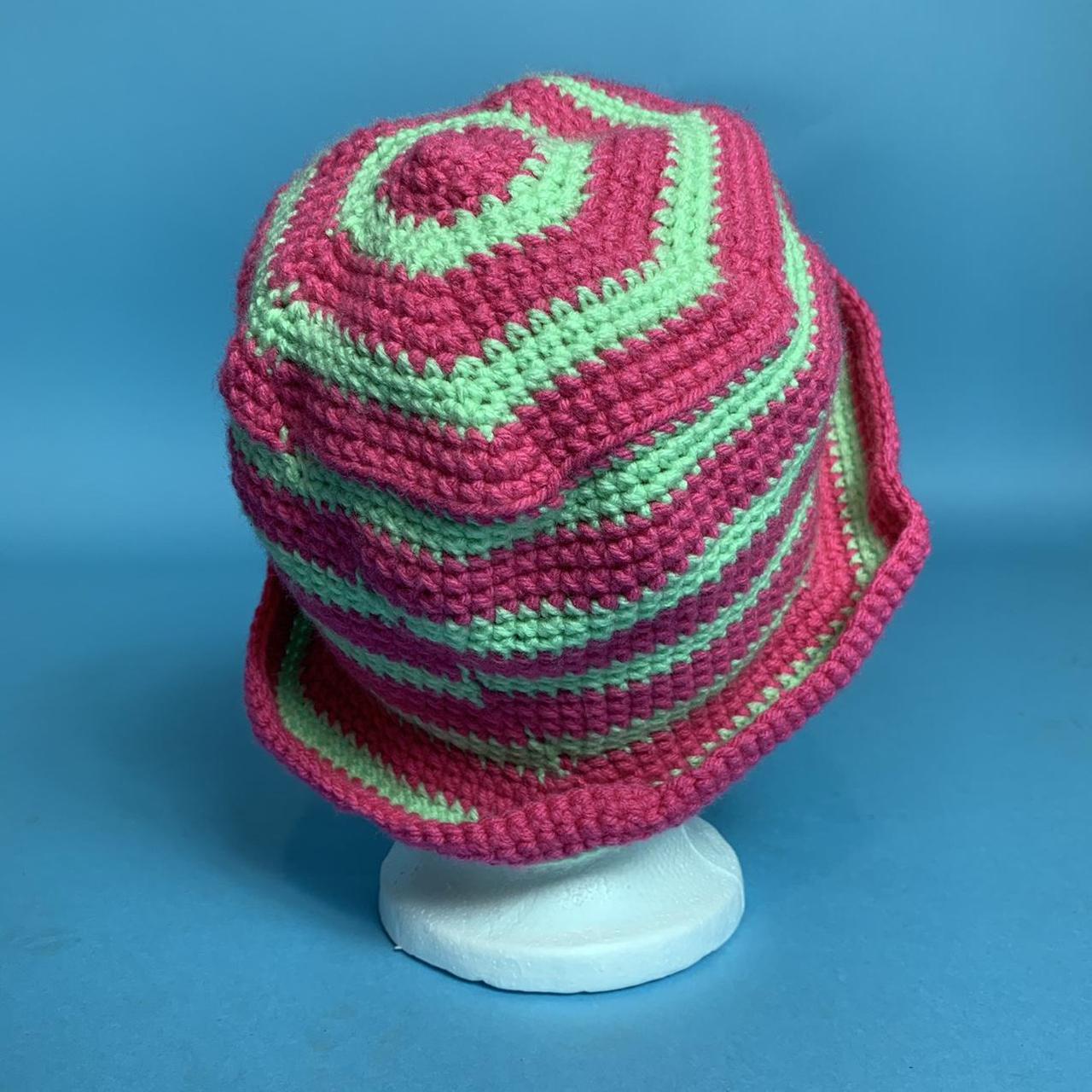CUSTOM STRIPED TWO COLOR CROCHET HAT ($45) This... - Depop