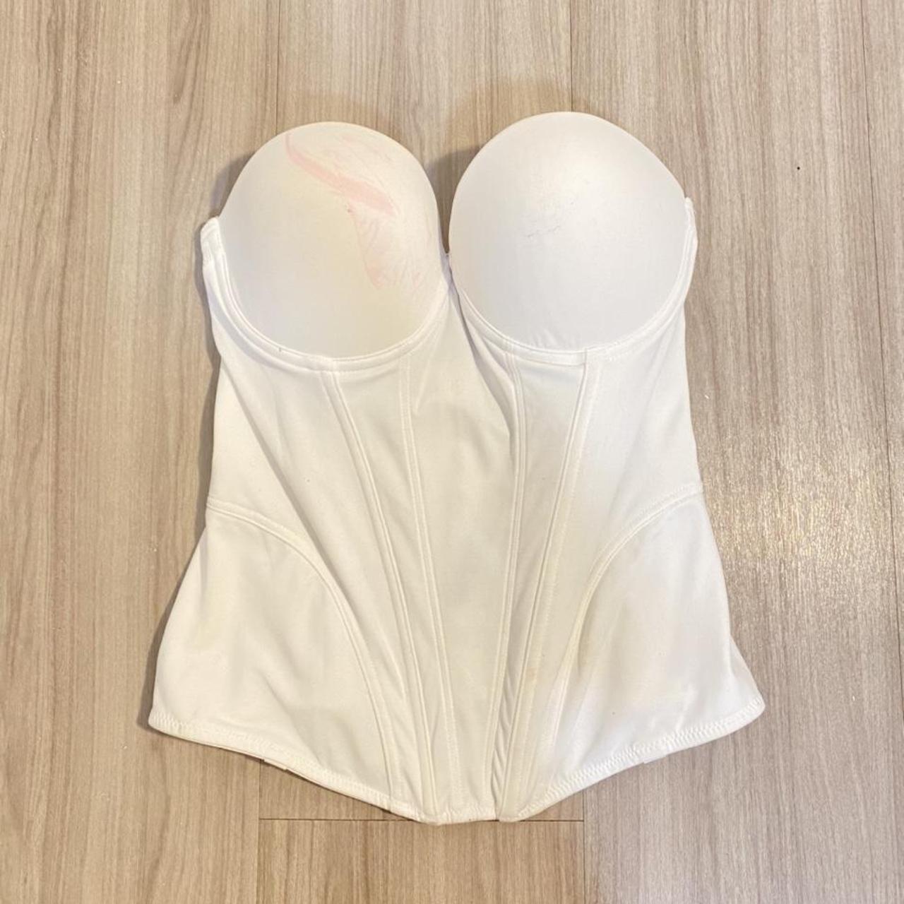 White Pretty Bustier in Stock Size : 36... - Depop