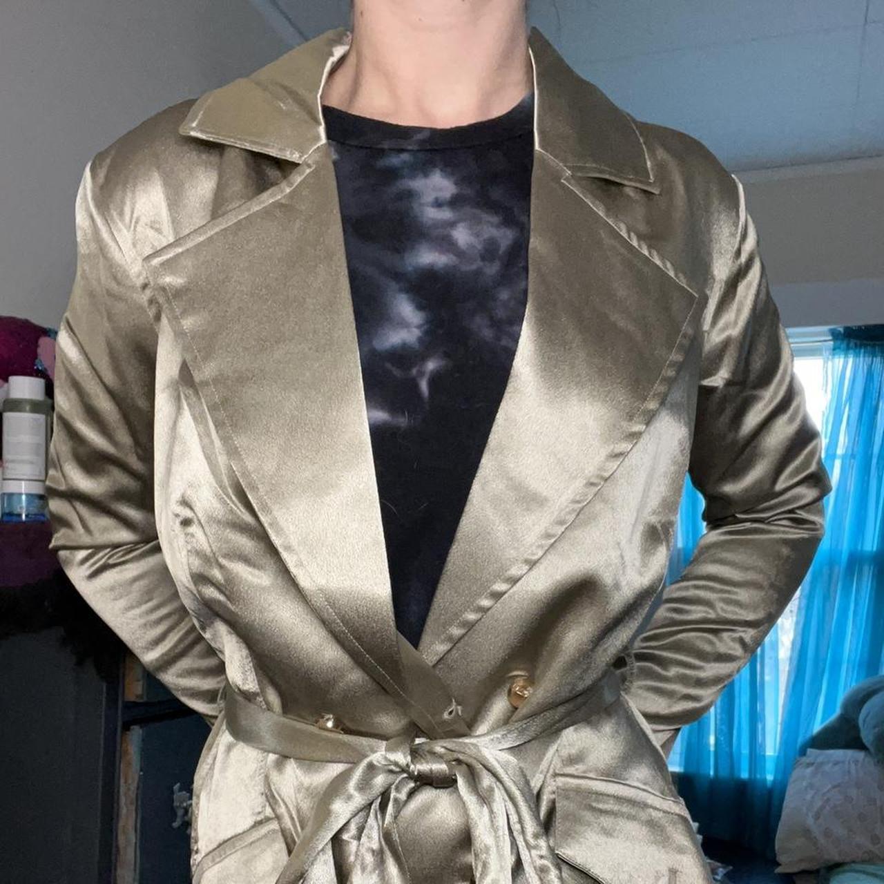 Silk Olive Green Trench Coat from Windsor 🫒 Perfect... - Depop