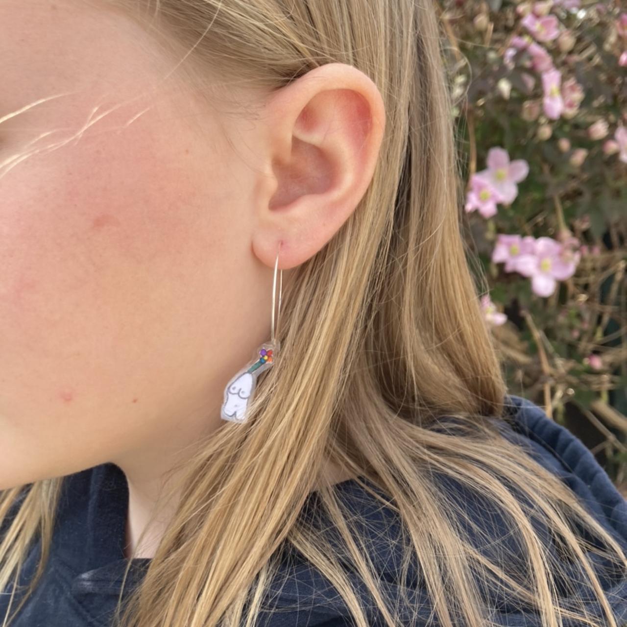 Minimalist body Feminist body earrings in... - Depop