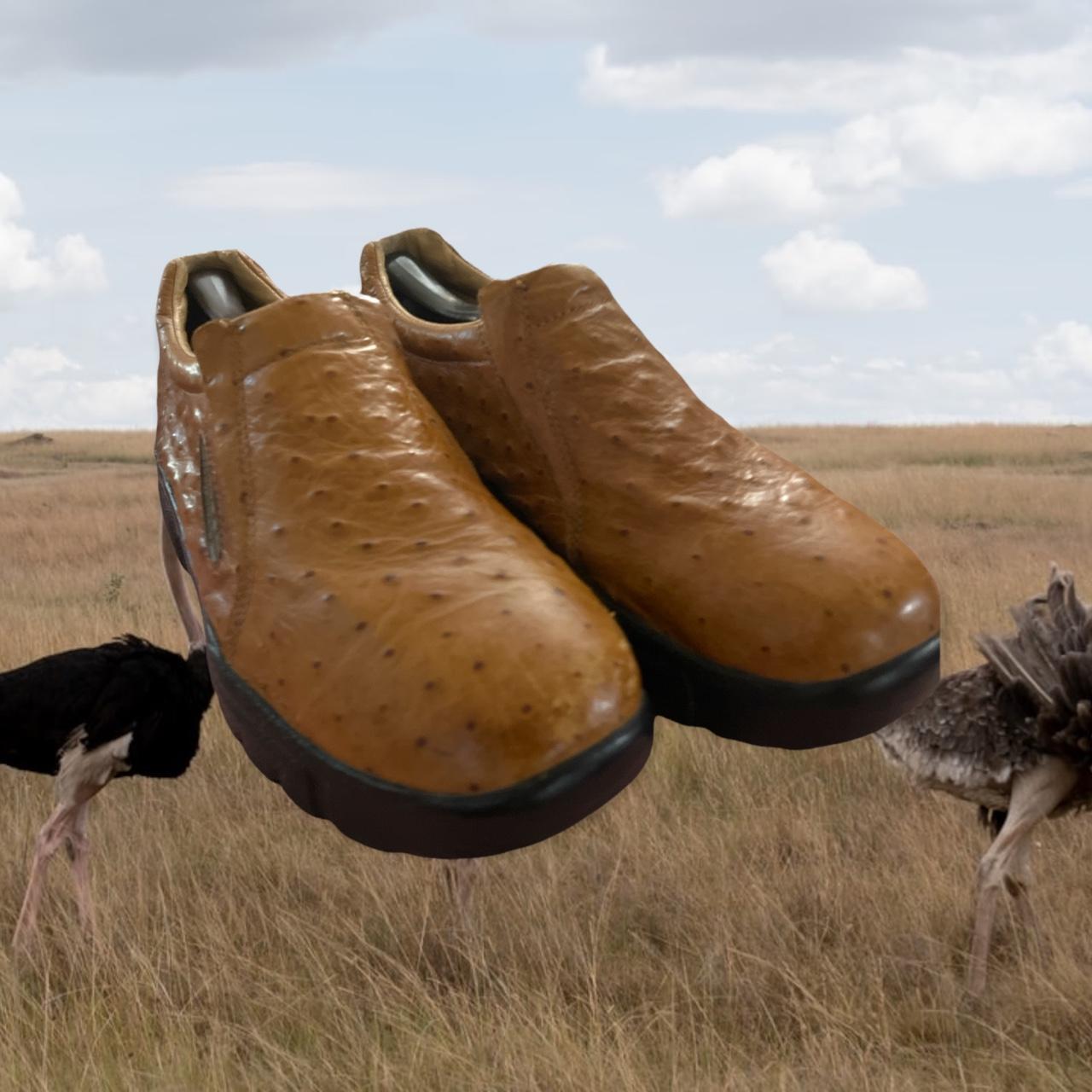 Men Ostrich shoes tan in good condition size 10.5 Roper - Depop