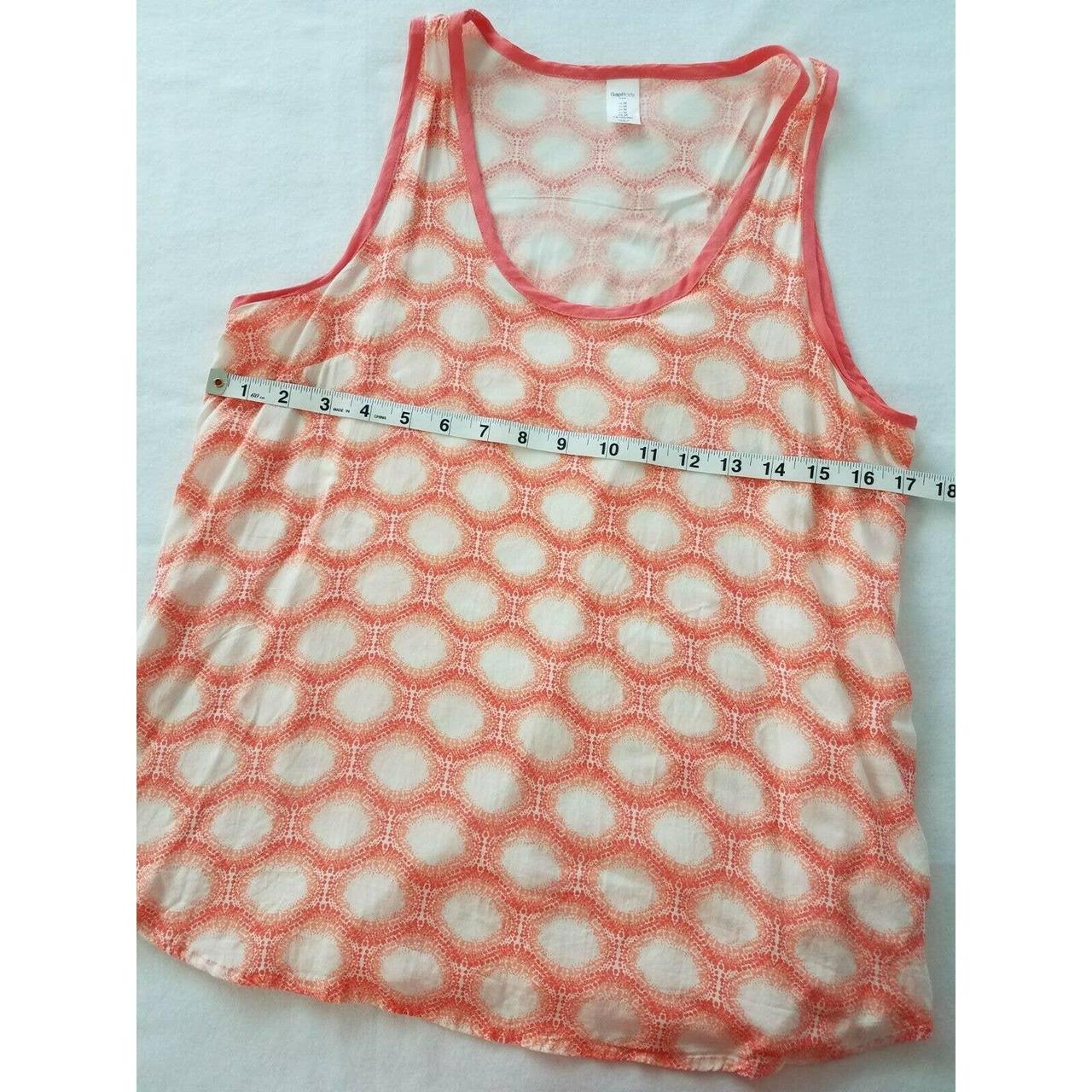 Gap Tank Top Women's Size M Orange White Polka Dot... - Depop