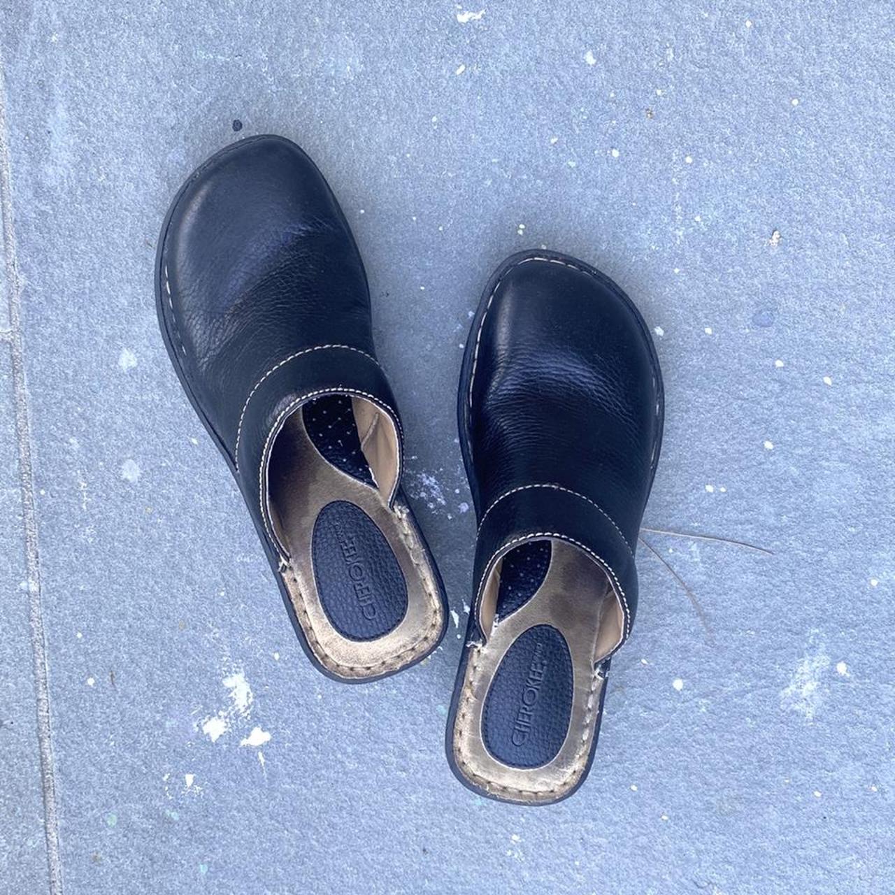Cherokee Women's Black Clogs | Depop
