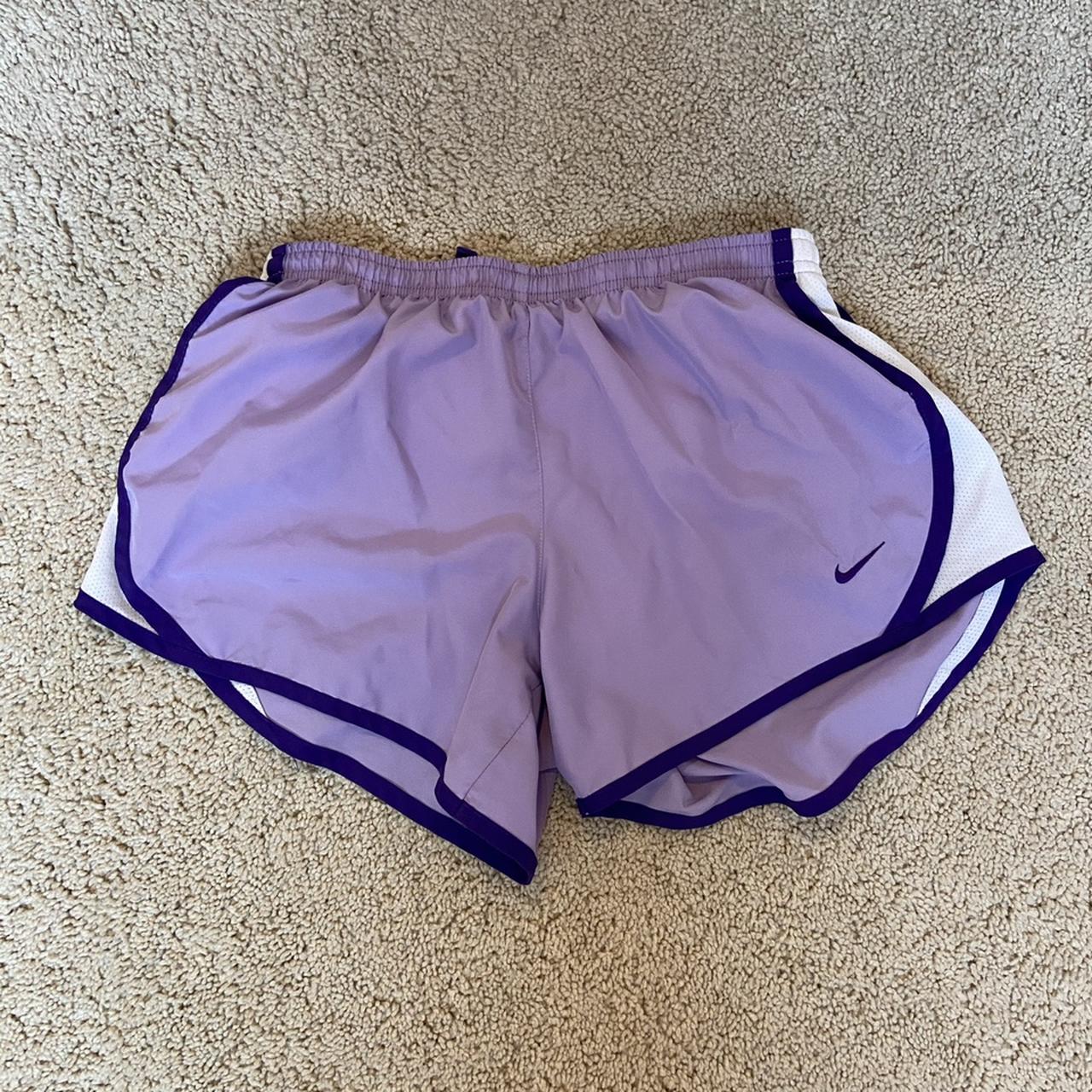 Lightly worn Nike Women’s Dri-FIT purple shorts 🌟... - Depop