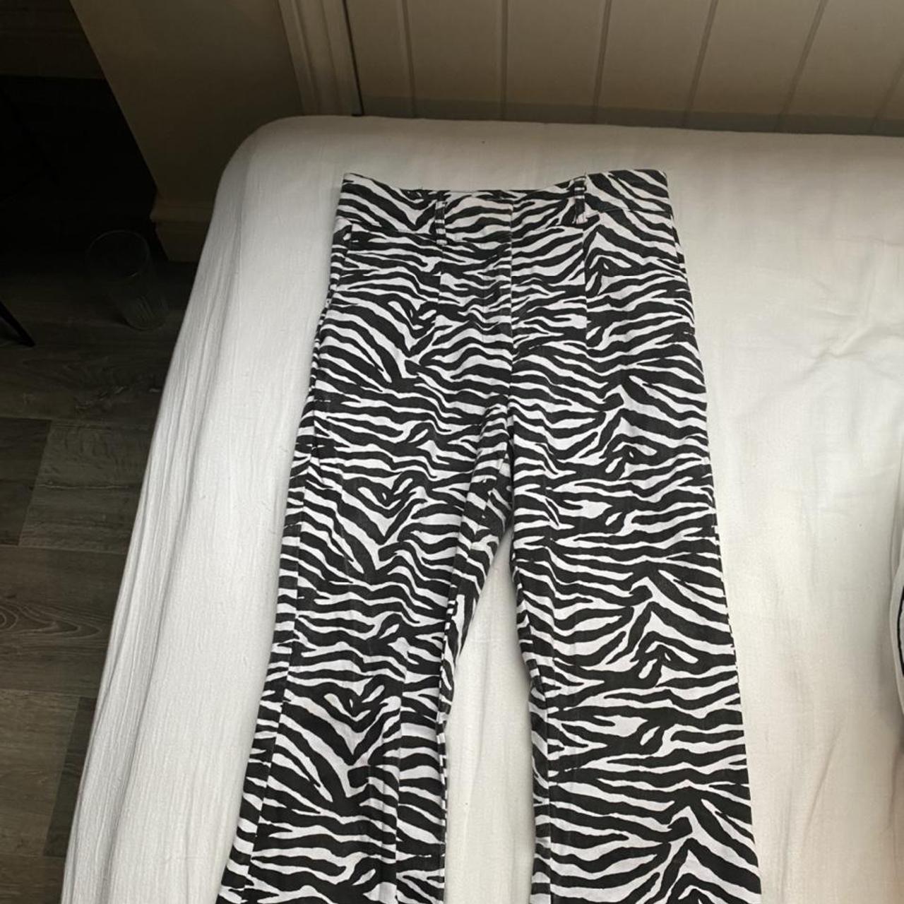 ZEBRA PRINT FLARES - labelrail x Olivia stretchy... - Depop