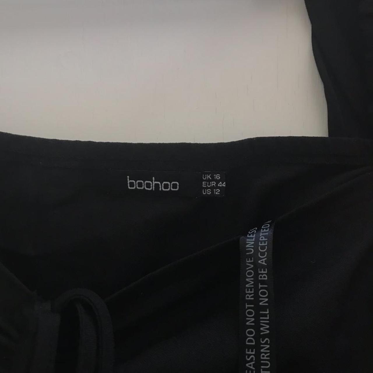 Boohoo brand new with return ribbon black dress.... - Depop