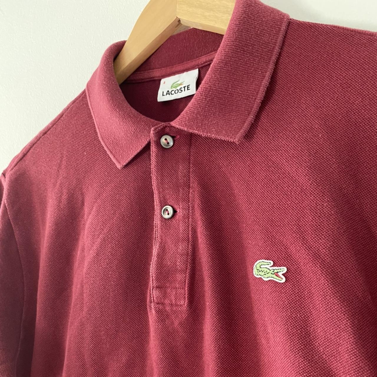 Burgundy LACOSTE Polo Size on Label: 4 Recommended... - Depop