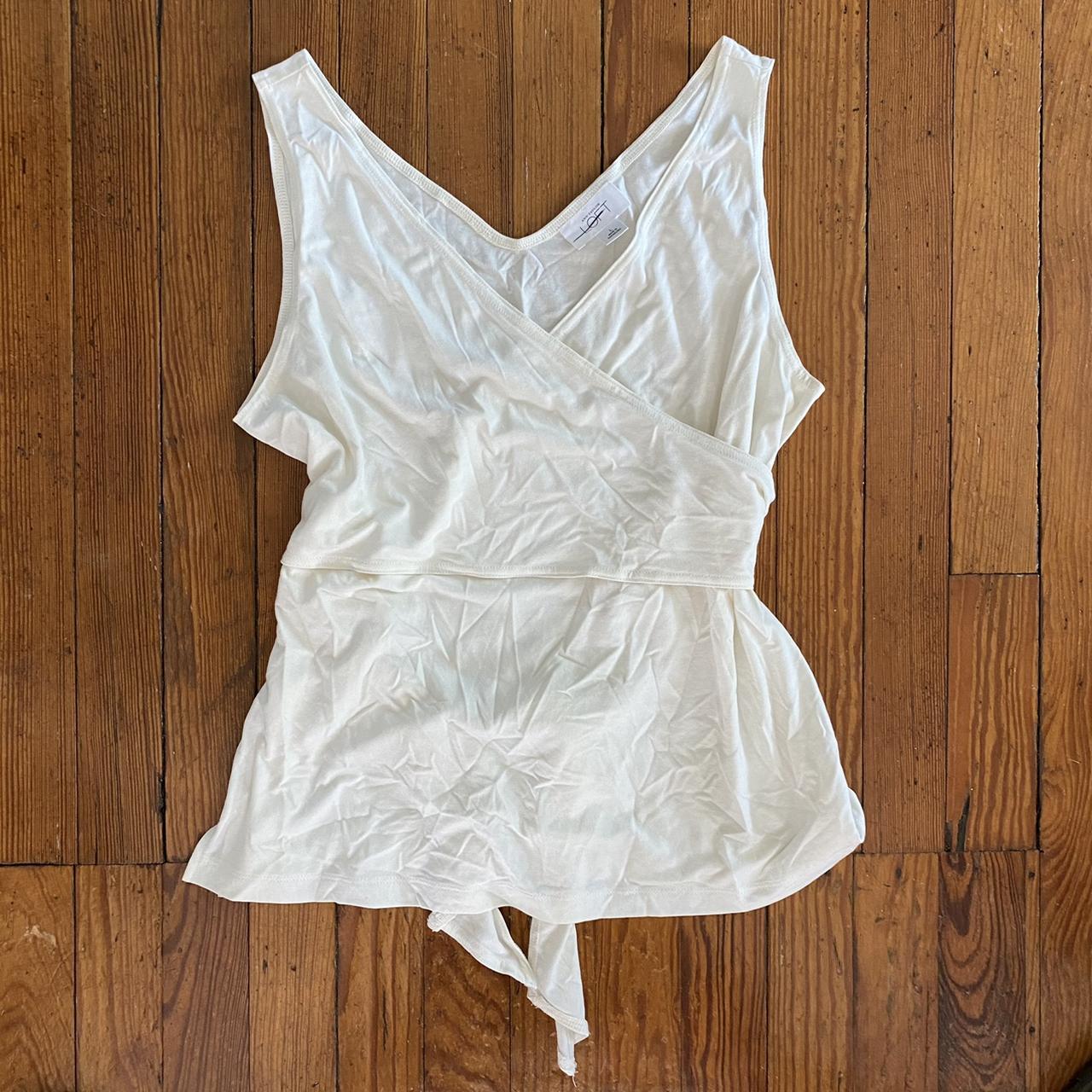 Sleeveless summer top cream color size large Ann... - Depop