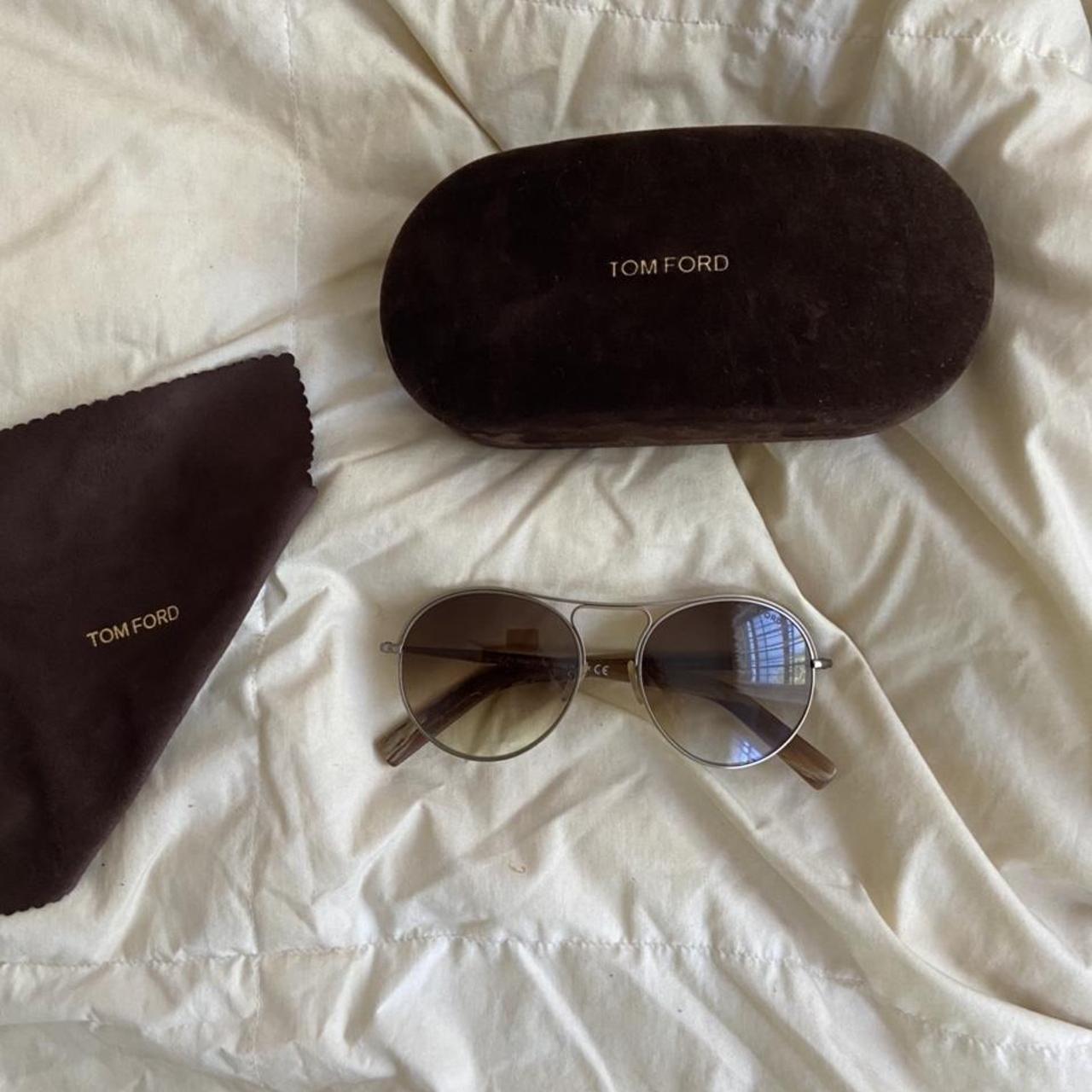 TOM FORD Women's Brown and Tan Sunglasses | Depop