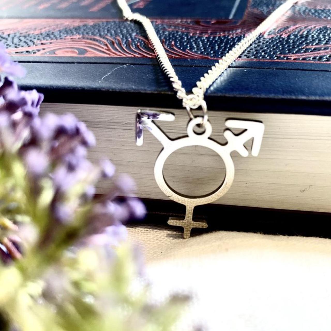 Trans / transgender symbol necklace! 🏳️‍⚧️ 🌚 Symbol... - Depop
