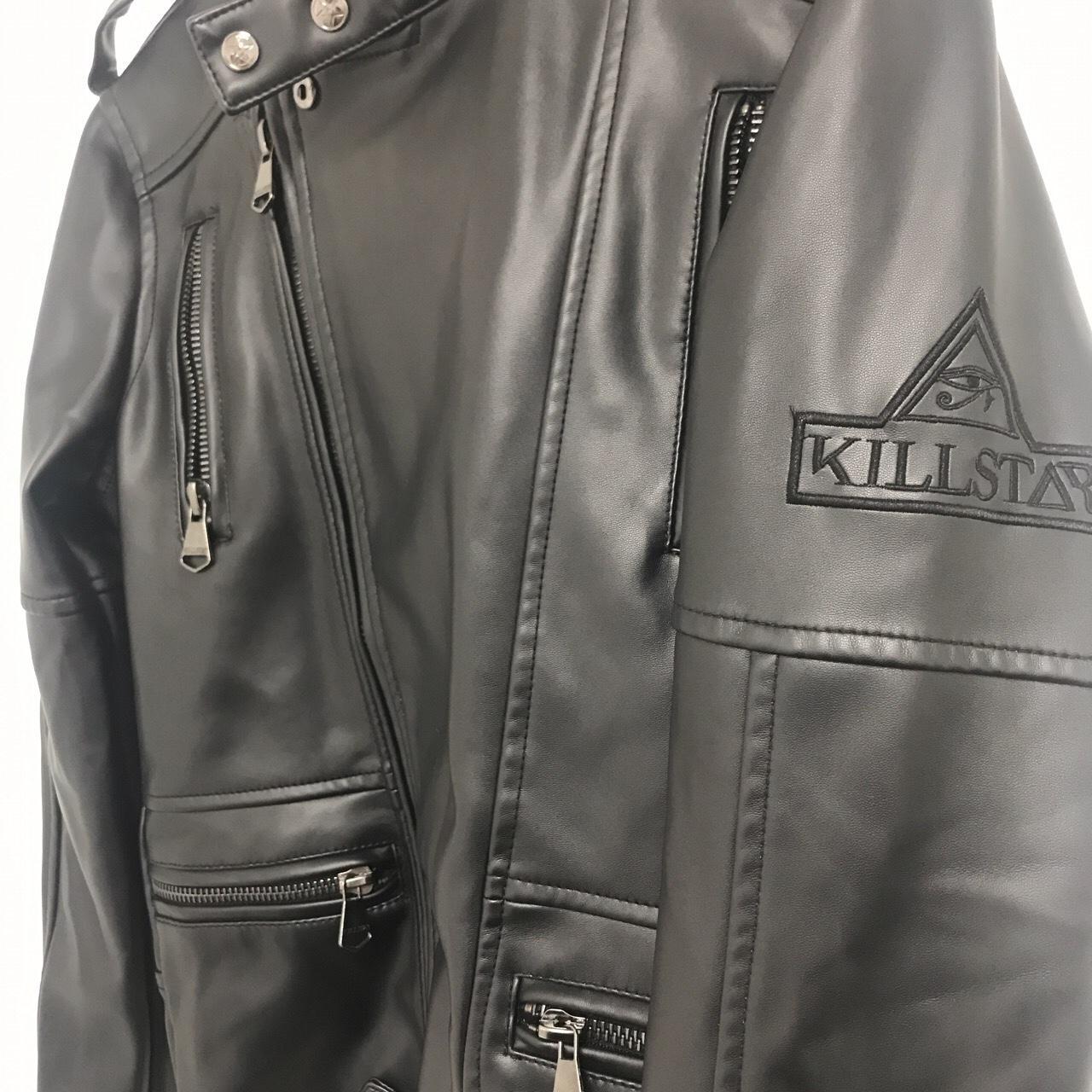 Killstar unisex original black leather jacket size... - Depop