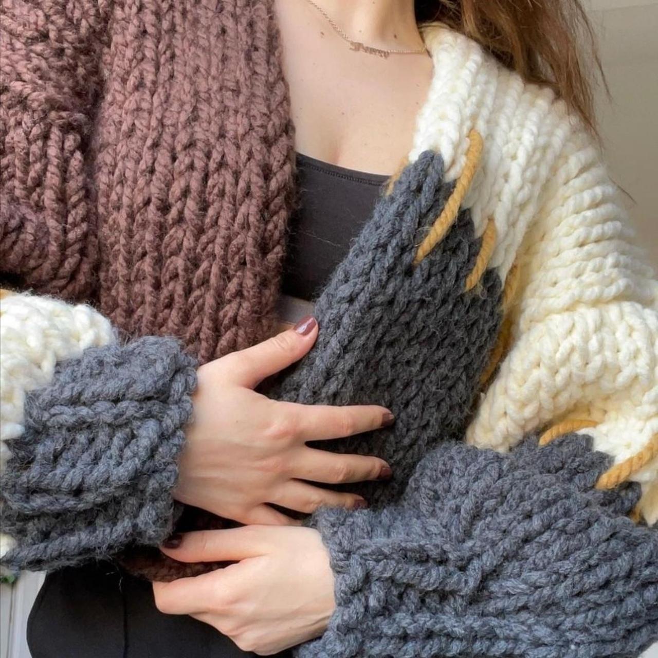 Super Chunky Cropped Cardigan/Jacket Hope Macaulay... - Depop