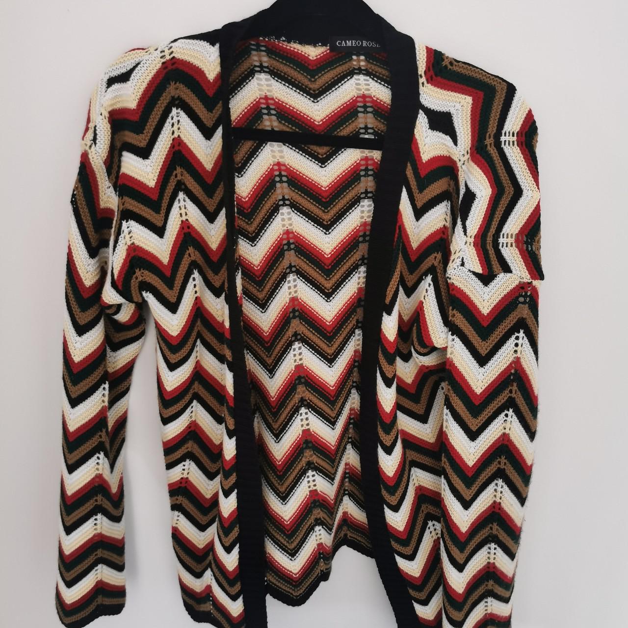 Zig zag pattern funky cardigan. Size L. Knitted style. - Depop
