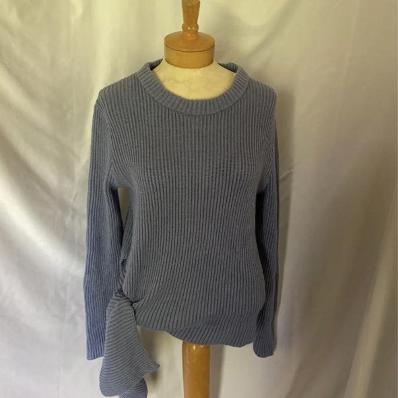 Milly Sweater with tie side Ribbed knit stretches.... - Depop